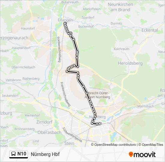 n10 Route: Schedules, Stops & Maps - Nürnberg Hbf (Updated)