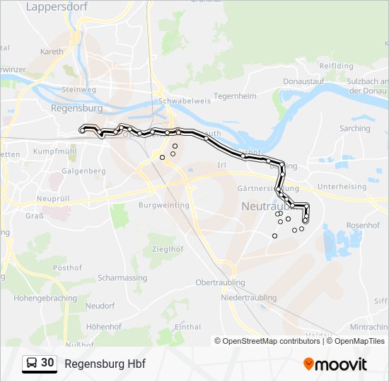 30 Route: Schedules, Stops & Maps - Regensburg Hbf (Updated)