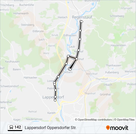 142 Route: Schedules, Stops & Maps - Lappersdorf Oppersdorfer Str ...