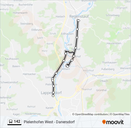 142 Route: Schedules, Stops & Maps - Lappersdorf Oppersdorfer Str ...