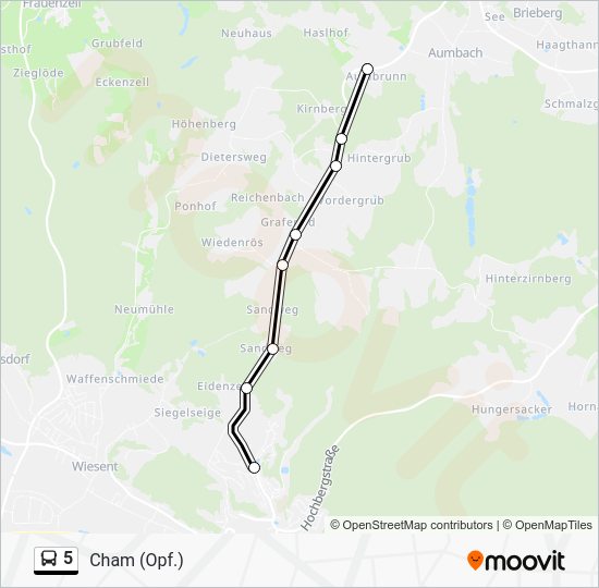 5 Route: Schedules, Stops & Maps - Cham (Opf.) (Updated)