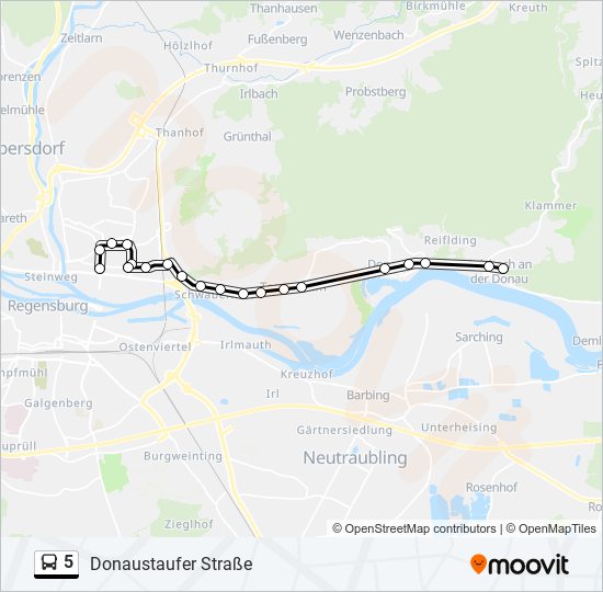 5 Route: Schedules, Stops & Maps - Donaustaufer Straße (Updated)