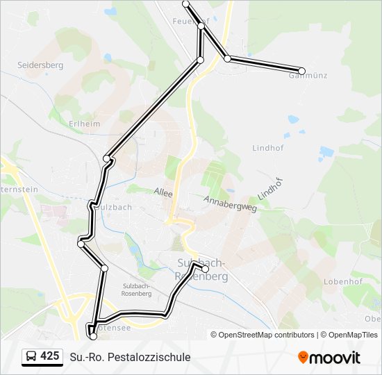 425 Route: Schedules, Stops & Maps - Su.-Ro. Pestalozzischule (Updated)