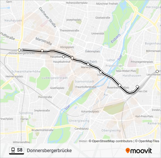 S8 Route: Schedules, Stops & Maps - Donnersbergerbrücke (Updated)