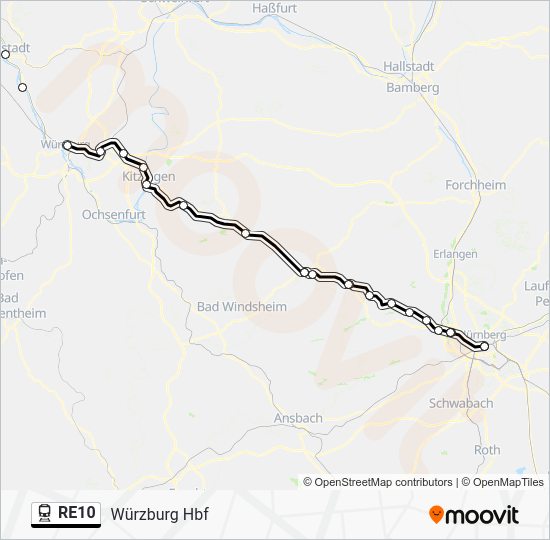 RE10 Route: Schedules, Stops & Maps - Würzburg Hbf (Updated)