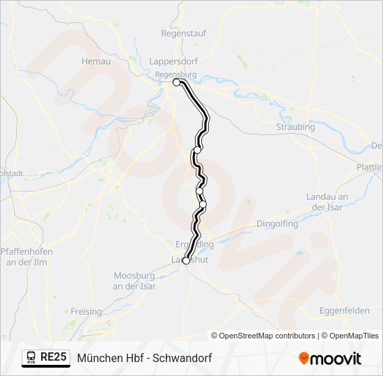 re25 Route: Fahrpläne, Haltestellen & Karten - Landshut (Bay) Hbf ...