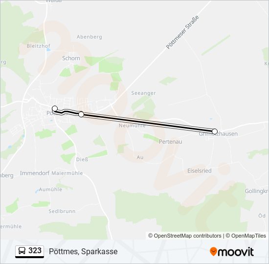 323 Route: Schedules, Stops & Maps - Pöttmes, Sparkasse (Updated)