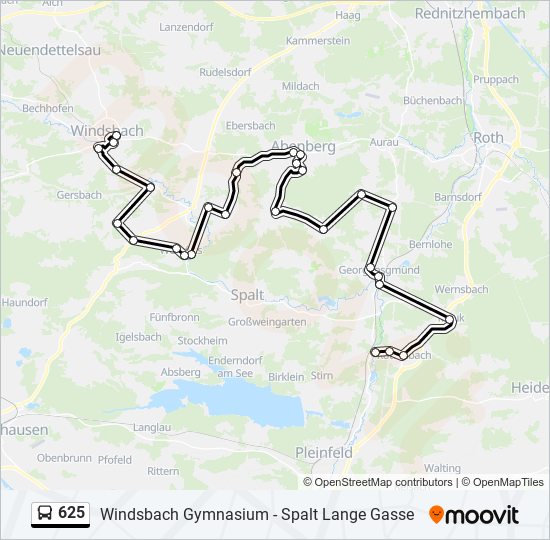625 Route: Schedules, Stops & Maps - Mühlstetten Rezatbrücke (Updated)