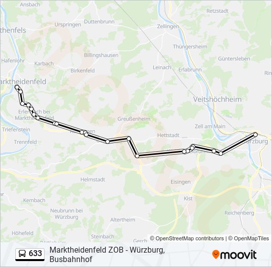 633 Route: Schedules, Stops & Maps - Marktheidenfeld Linentaxi (Updated)