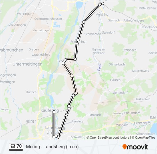 70 Route: Schedules, Stops & Maps - Kaufering Realschule (Updated)