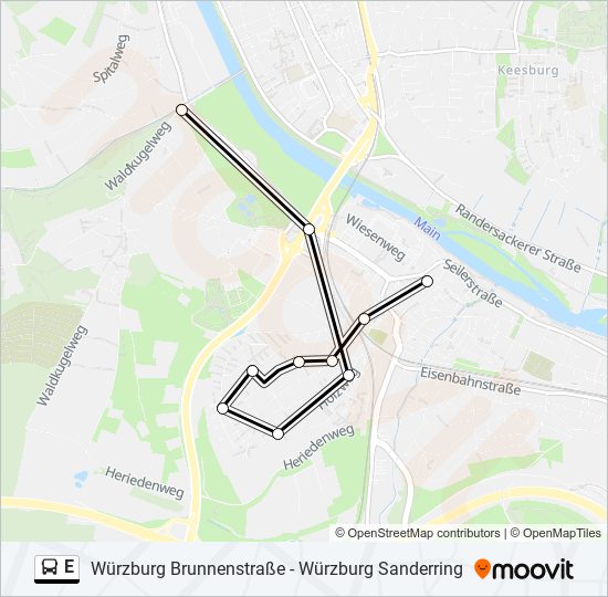 e Route: Schedules, Stops & Maps - Würzburg Reuterstraße (Updated)