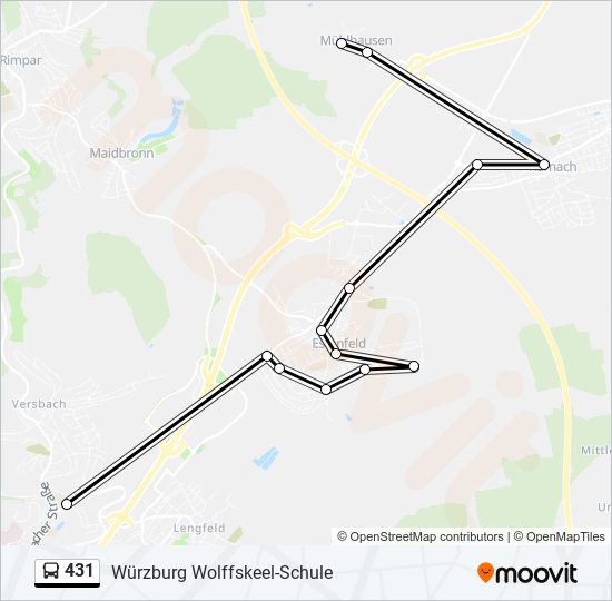 431 Route: Schedules, Stops & Maps - Würzburg Wolffskeel-Schule (Updated)