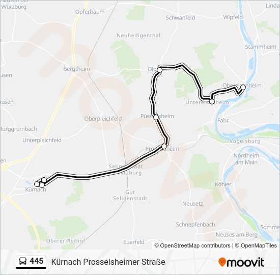 445 Route: Schedules, Stops & Maps - Kürnach Prosselsheimer Straße ...