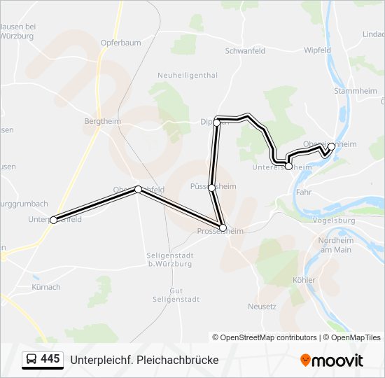 445 Route: Schedules, Stops & Maps - Unterpleichf. Pleichachbrücke ...