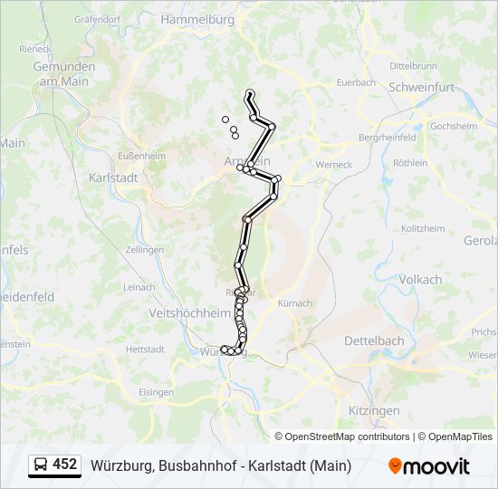 452 Route: Schedules, Stops & Maps - Würzburg, Busbahnhof (Updated)