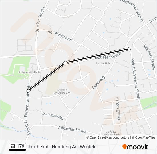 179 Route: Fahrpläne, Haltestellen & Karten - Nürnberg Großgründl ...