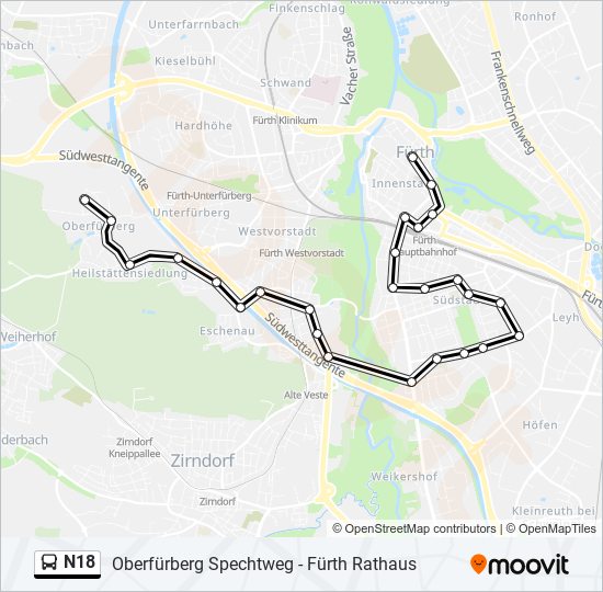 n18 Route: Schedules, Stops & Maps - Oberfürberg Spechtweg (Updated)