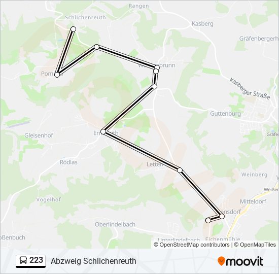 223 Route: Schedules, Stops & Maps - Abzweig Schlichenreuth (Updated)