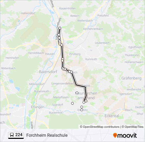 224 Route: Schedules, Stops & Maps - Forchheim Realschule (Updated)