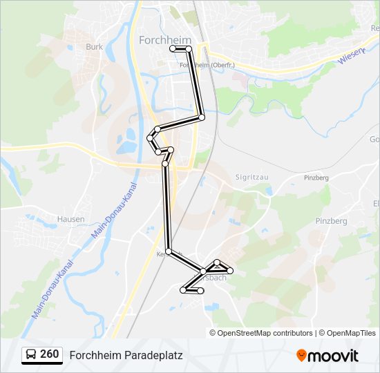 260 Route: Schedules, Stops & Maps - Forchheim Paradeplatz (Updated)