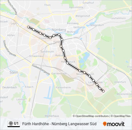 u1 Route: Schedules, Stops & Maps - Nürnberg Eberhardshof (Updated)