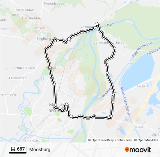 687 Route: Fahrpläne, Haltestellen & Karten - Moosburg (Aktualisiert)