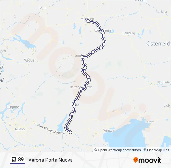 89 Route: Schedules, Stops & Maps - Verona Porta Nuova (Updated)
