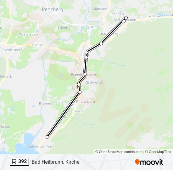 392 Route: Schedules, Stops & Maps - Bad Heilbrunn, Kirche (Updated)