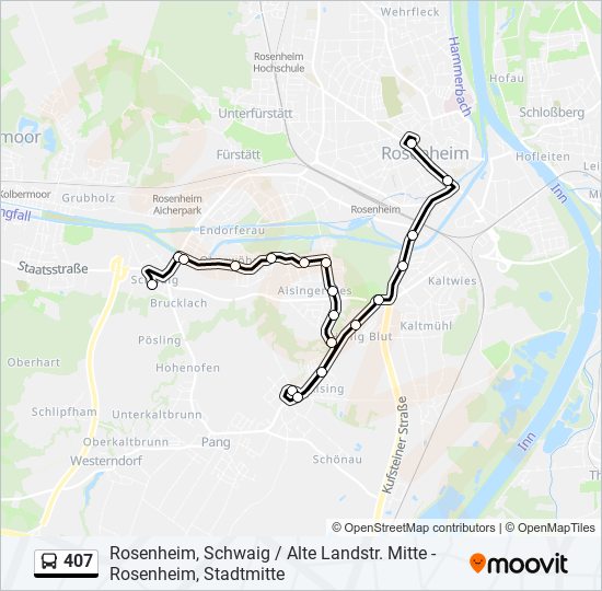 407 Route: Schedules, Stops & Maps - Rosenheim, Stadtmitte (Updated)