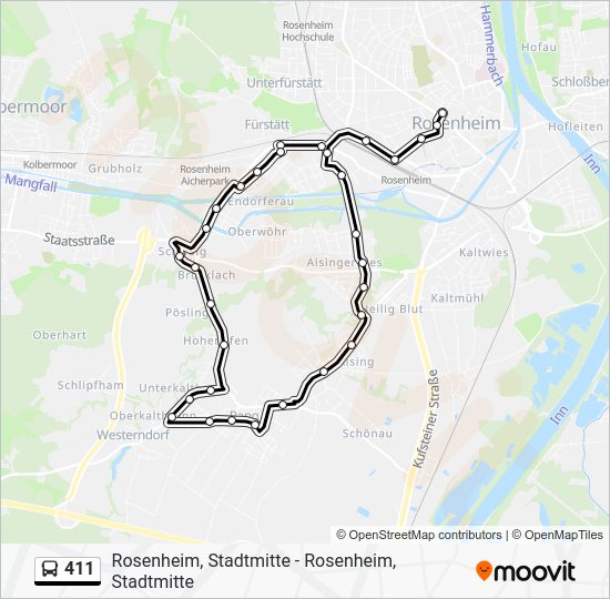 411 Route: Fahrpläne, Haltestellen & Karten - Rosenheim, Äuß. Münchn ...