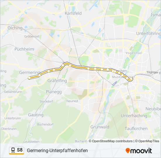 s8 Route: Schedules, Stops & Maps - Germering-Unterpfaffenhofen (Updated)