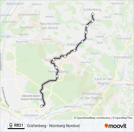 rb21 Route: Schedules, Stops & Maps - Nürnberg Nordost (Updated)