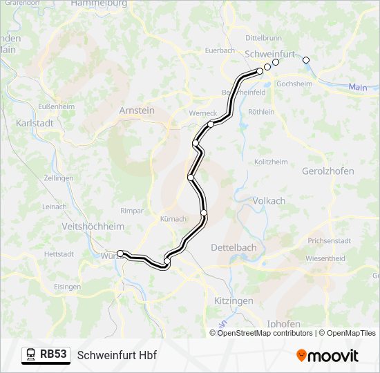 RB53 Route: Schedules, Stops & Maps - Schweinfurt Hbf (Updated)