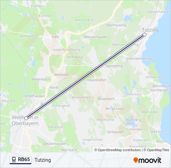 rb65 Route: Fahrpläne, Haltestellen & Karten - Tutzing (Aktualisiert)