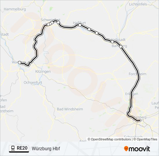 re20 Route: Schedules, Stops & Maps - Würzburg Hbf (Updated)