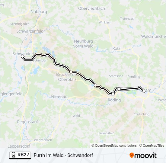 RB27 Route: Fahrpläne, Haltestellen & Karten - Cham, Bahnhof (Aktualisiert)