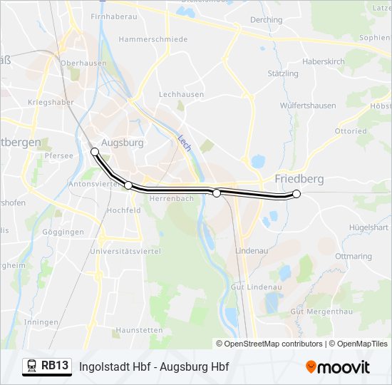 rb13 Route: Schedules, Stops & Maps - Friedberg(Augsburg) (Updated)