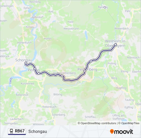 rb67 Route: Fahrpläne, Haltestellen & Karten - Schongau (Aktualisiert)