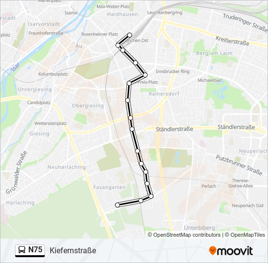 n75 Route: Schedules, Stops & Maps - Kiefernstraße (Updated)
