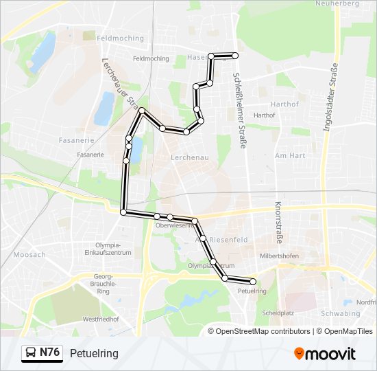 n76 Route: Schedules, Stops & Maps - Petuelring (Updated)