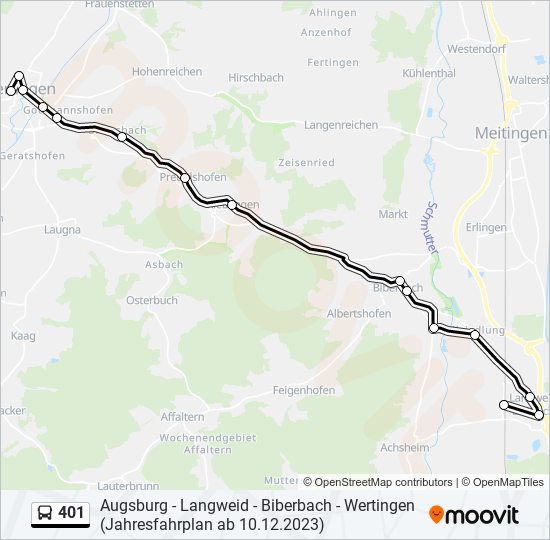401 Route: Schedules, Stops & Maps - Wertingen, Stadthalle (Updated)
