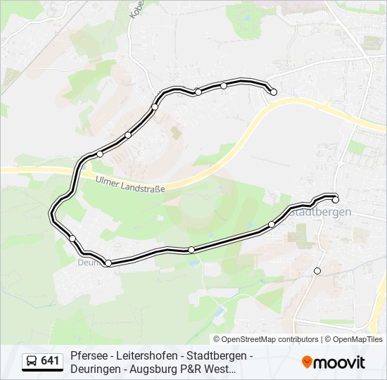 641 Route: Schedules, Stops & Maps - Stadtbergen, Augsburg West P+R ...