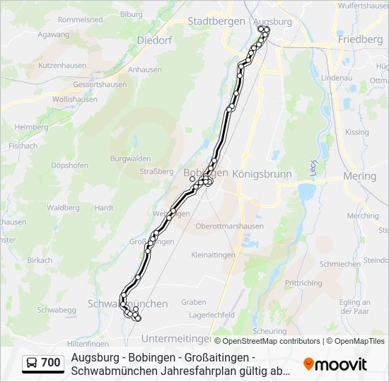 700 Route: Schedules, Stops & Maps - Schwabm., Bahnhof (Updated)