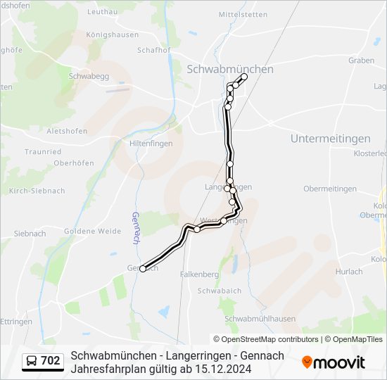 702 Route: Fahrpläne, Haltestellen & Karten - Schwabmünchen, Breitweg ...