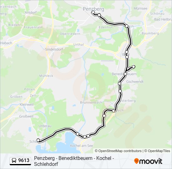 9613 Route: Schedules, Stops & Maps - Penzberg, Zentrum (Updated)