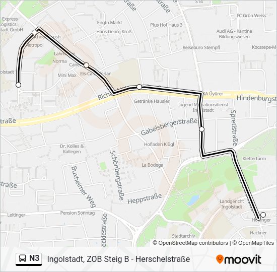 N3 Route: Schedules, Stops & Maps - Herschelstraße (Updated)