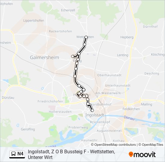 n4 Route: Schedules, Stops & Maps - Wettstetten, Unterer Wirt (Updated)