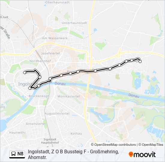 n8 Route: Schedules, Stops & Maps - Ingolstadt, Z O B Bussteig F (Updated)