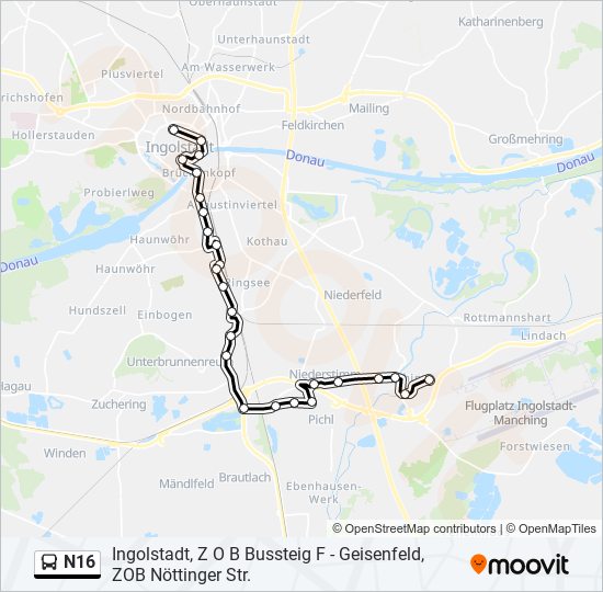 n16 Route: Schedules, Stops & Maps - Manching, Ost (Updated)