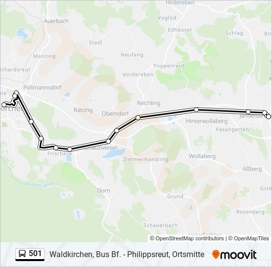 501 Route: Schedules, Stops & Maps - Waldkirchen, Bus Bf. (Updated)